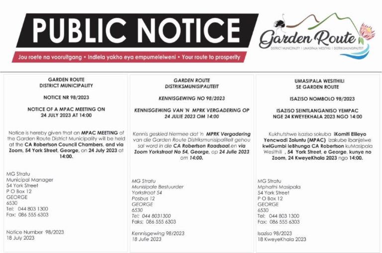 18 July 2023 Notice of a MPAC Meeting on 24 July 2023 at 14:00 – Garden ...